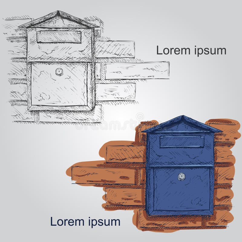 Mail Box Vector Sketch Isolated on Background. Hand Drawn Mail Box ...
