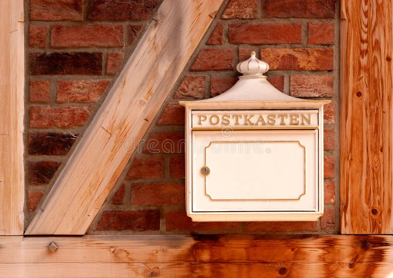 Mail Box on the Wall (Germany) Stock Photo - Image of brick, black ...