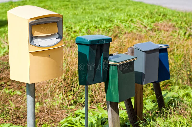 Mail boxes stock image. Image of grey, mail, press, blue - 19847693
