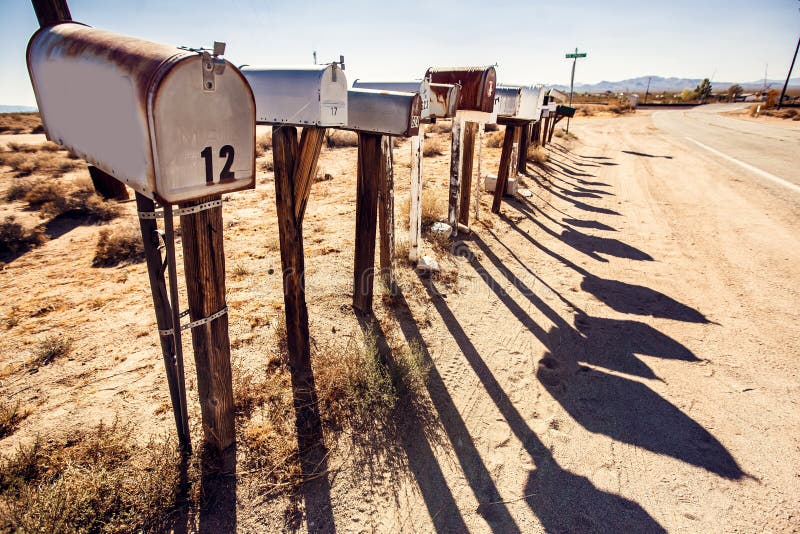 Mail Boxes at Arizona Desert Stock Image - Image of mail, heat: 37490409