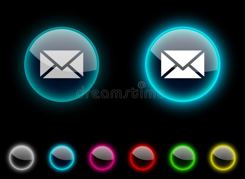 Mail button. stock vector. Illustration of cover, icon - 13581846