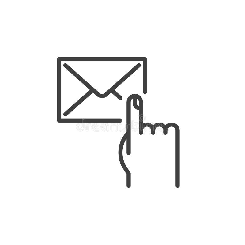 Mail Button Click Line Icon Stock Vector - Illustration of vector ...