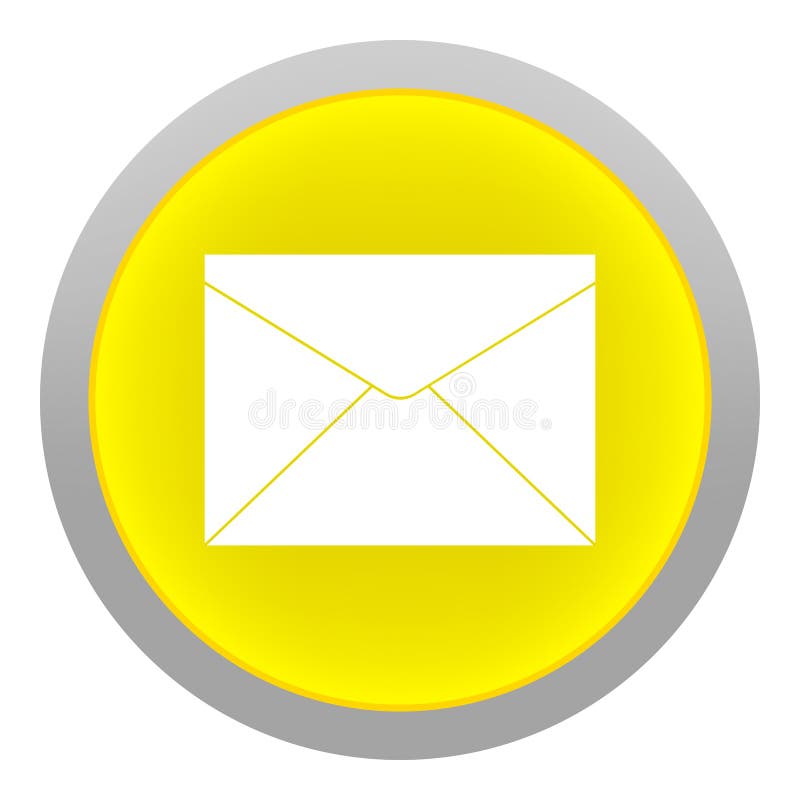 Mail Button Isolated on White Background Stock Illustration ...