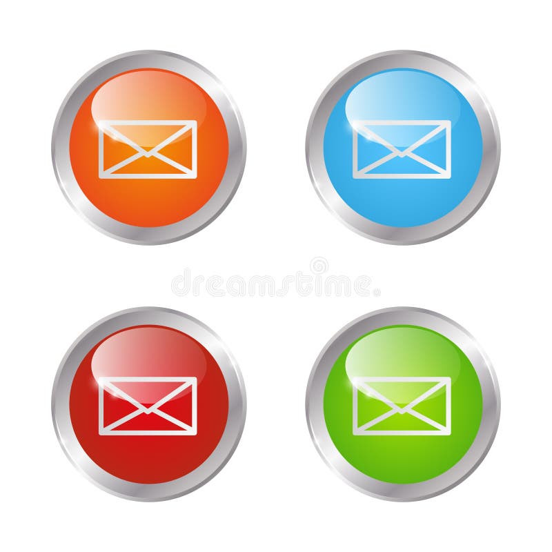 Mail buttons. stock vector. Illustration of grey, green - 4823350