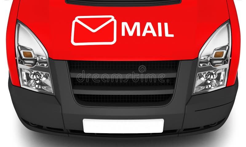 Mail Car Isolated on White.3D Illustration Stock Illustration ...