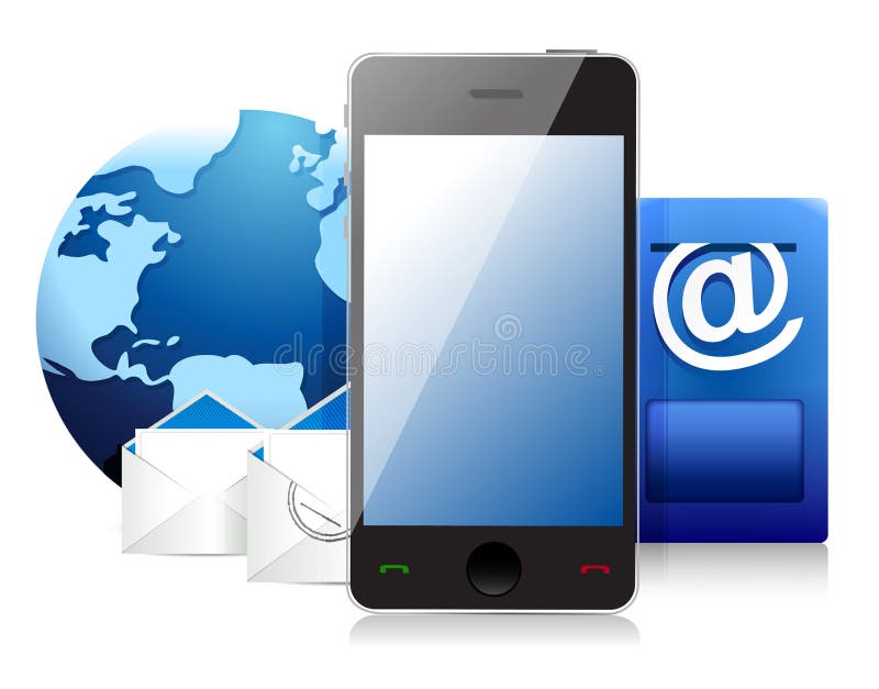 Mail at the Cell Phone, Communication Concept Stock Illustration ...