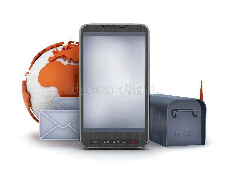 Mail at the Cell Phone - Concept Illustration Stock Illustration ...