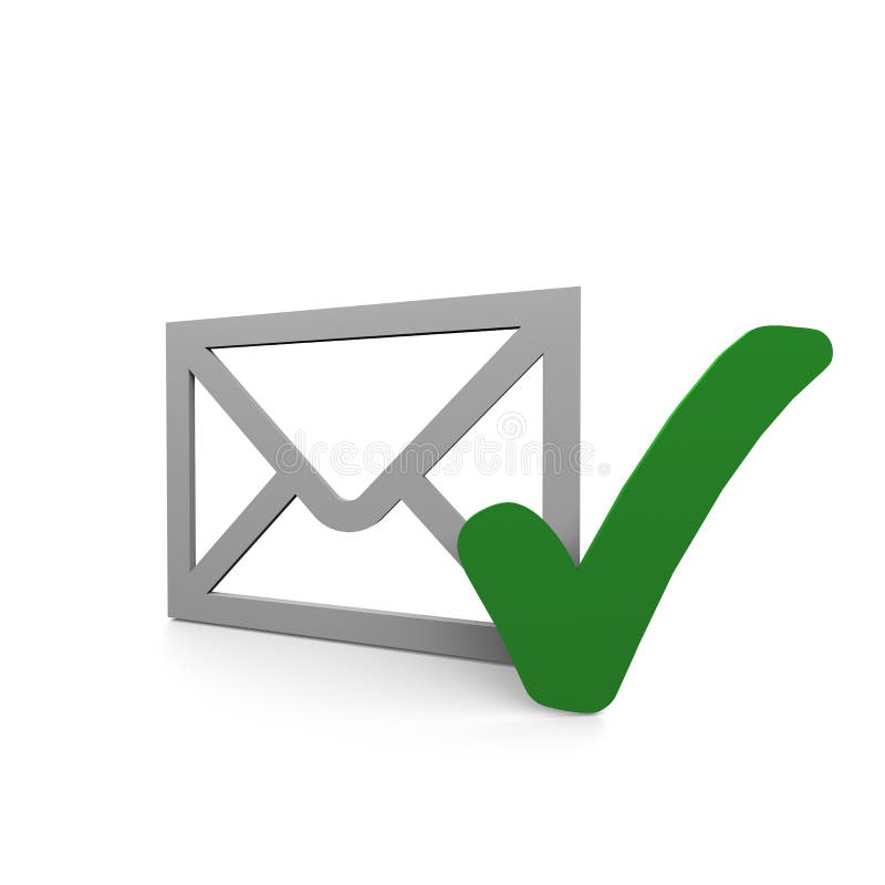 Opened Envelope and Document with Green Check Mark Icon. Approved Tick ...