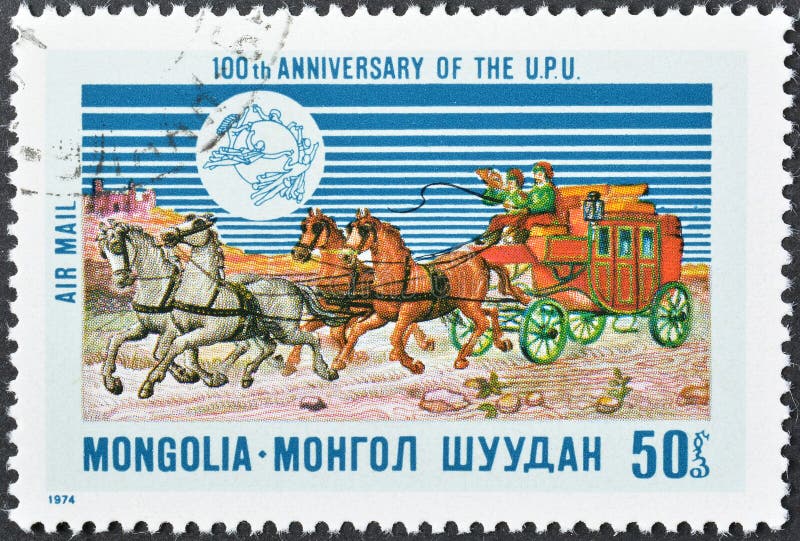 Mail Coach, Centenary of Universal Postal Union (U.P.U Editorial Stock ...