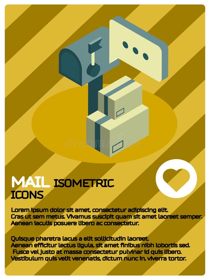 Mail Color Isometric Poster Stock Vector - Illustration of internet ...