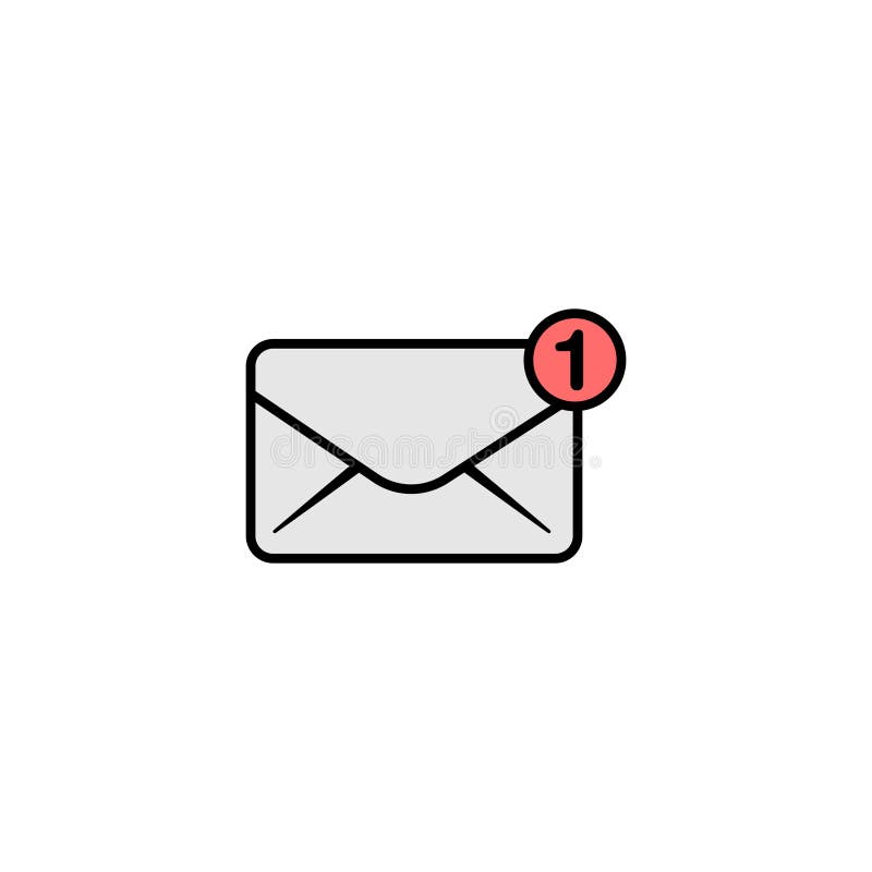 Mail Colored Vector Icon on White Background Stock Vector ...