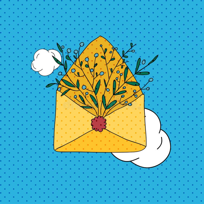 Mail. Comics Pop Art Style Blank Layout Template with Clouds Bea Stock ...