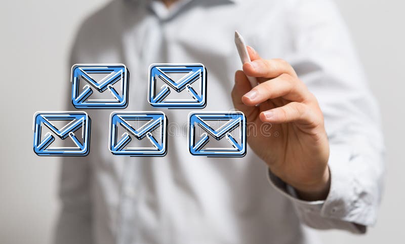 A Mail Communication Connection Message To Mailing Stock Image - Image ...