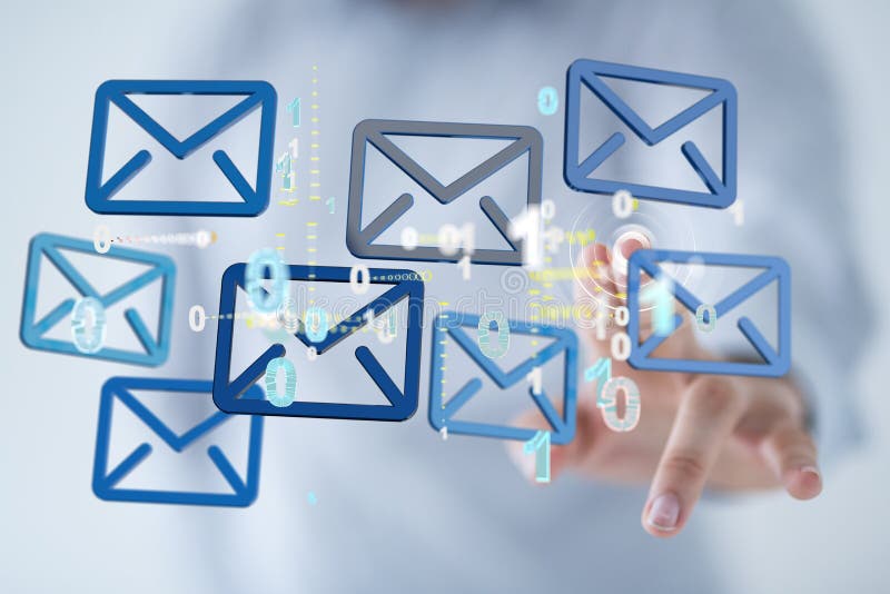 A Mail Communication Connection Message To Mailing Stock Photo - Image ...