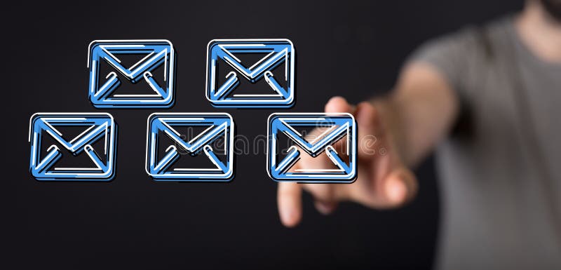 A Mail Communication Connection Message To Mailing Stock Photo - Image ...