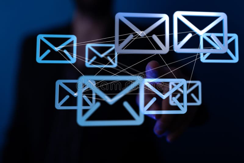 A Mail Communication Connection Message To Mailing Stock Image - Image ...