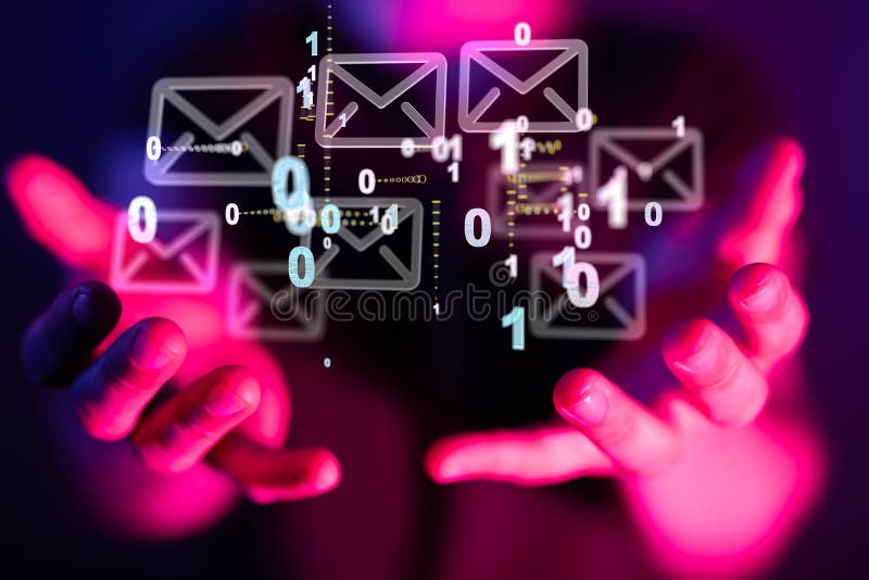 A Mail Communication Connection Message To Mailing Stock Image - Image ...