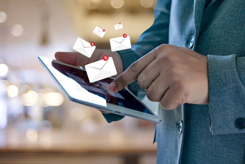 Mail Communication Connection Message To Mailing Contacts Inbox Stock ...