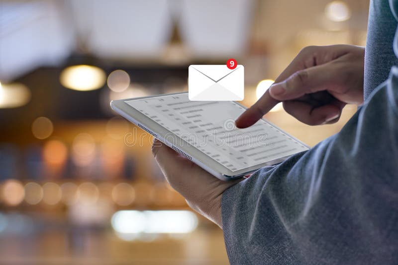 Mail Communication Connection Message To Mailing Contacts Inbox Stock ...