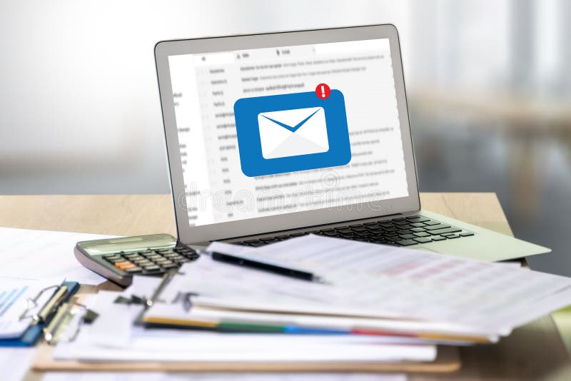 Mail Communication Connection Message To Mailing Contacts Phone Stock ...