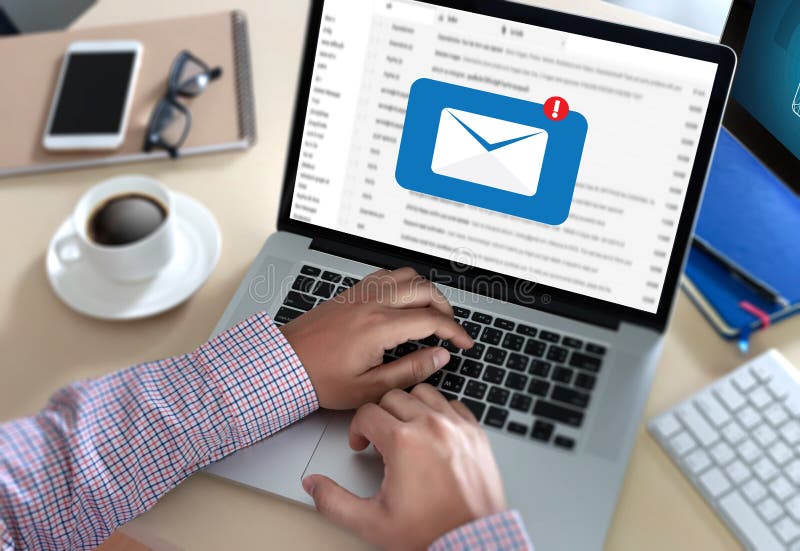 Mail Communication Connection Message To Mailing Contacts Phone Stock ...