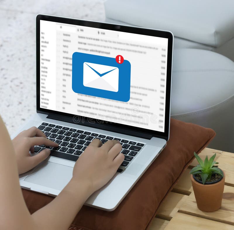 Mail Communication Connection Message To Mailing Contacts Phone Stock ...