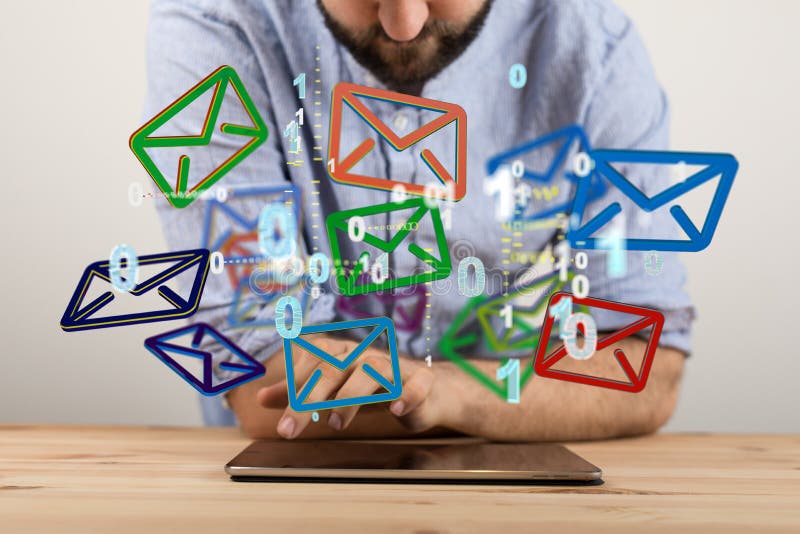 A Mail Communication Connection Message To Mailing Stock Photo - Image ...