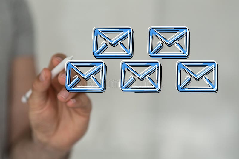 A Mail Communication Connection Message To Mailing Stock Photo - Image ...