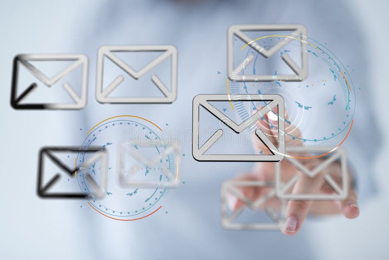 A Mail Communication Connection Message To Mailing Stock Photo - Image ...