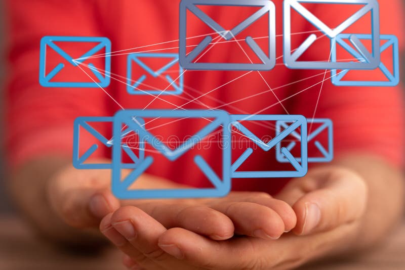 A Mail Communication Connection Message To Mailing Stock Photo - Image ...