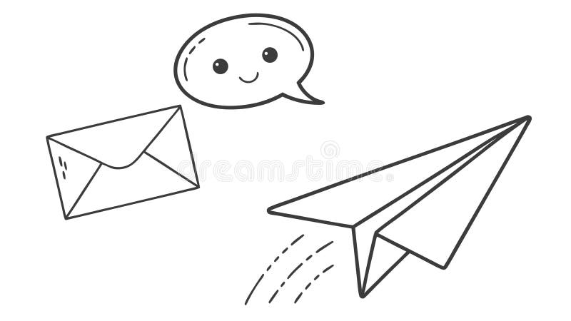 Mail and Communication Icons, Envelope, Paper Plane, Speech Bubble ...