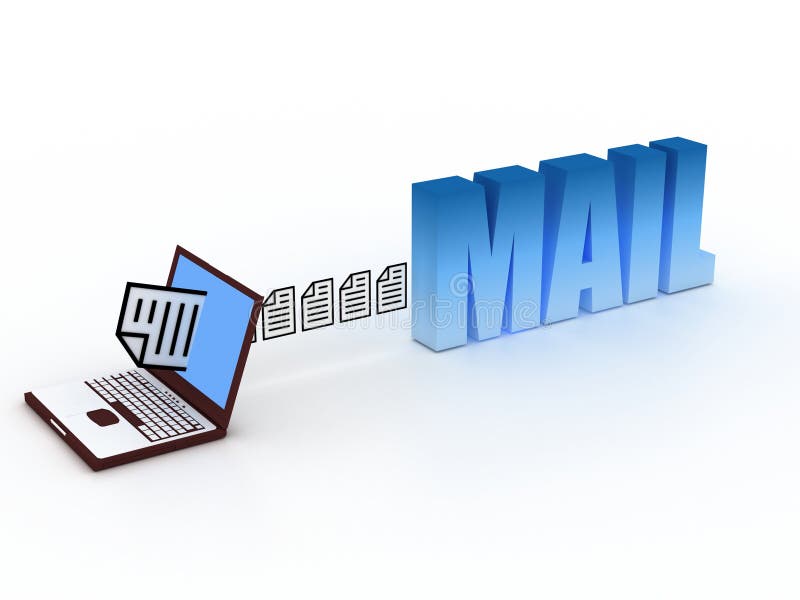 Mail concept stock illustration. Illustration of computer - 10438854