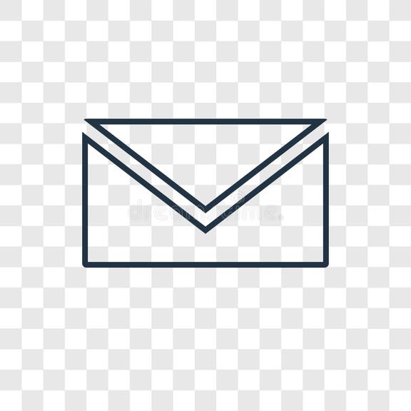 Mail Concept Vector Linear Icon Isolated on Transparent Background ...