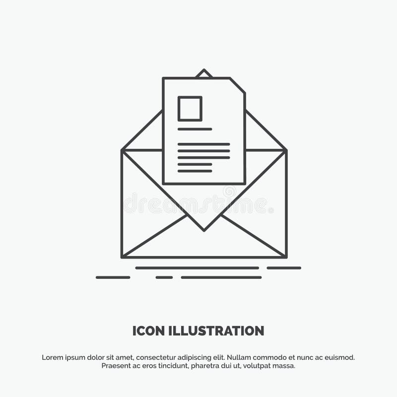 Mail, Contract, Letter, Email, Briefing Icon. Line Vector Gray Symbol ...