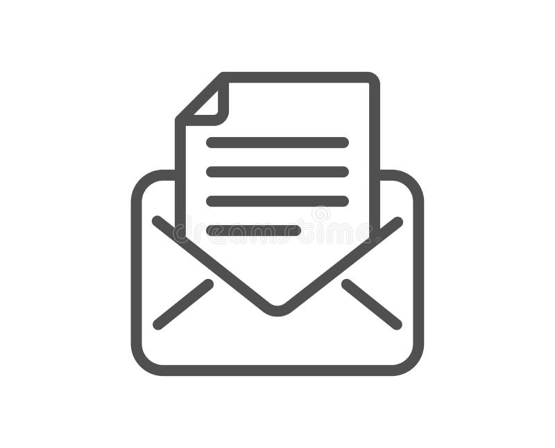 Mail Correspondence Line Icon. Read Message Sign Stock Vector ...