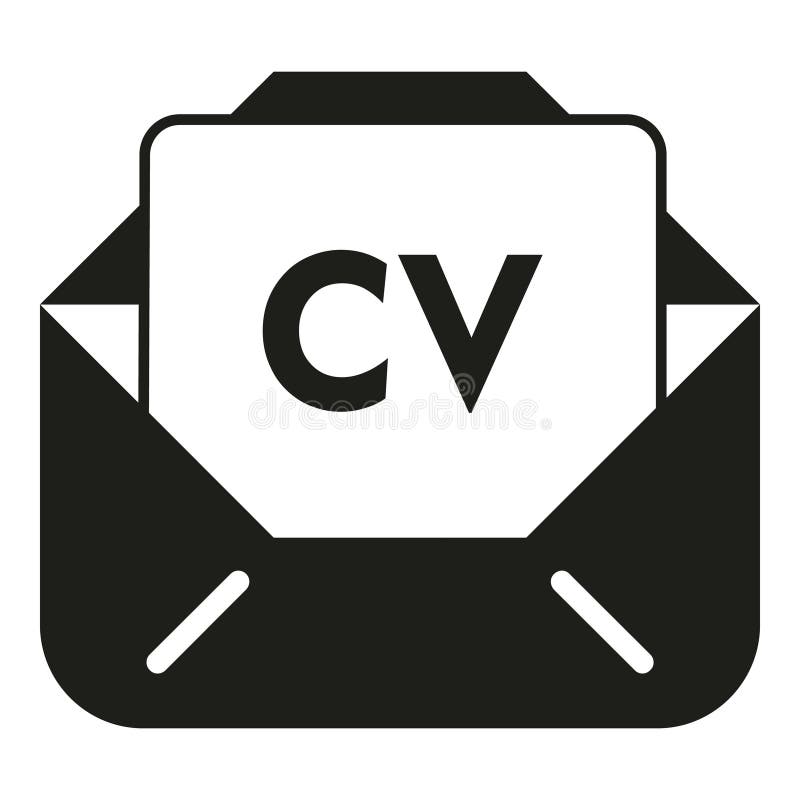 Mail Cv Icon Simple Vector. Human Work Stock Vector - Illustration of ...