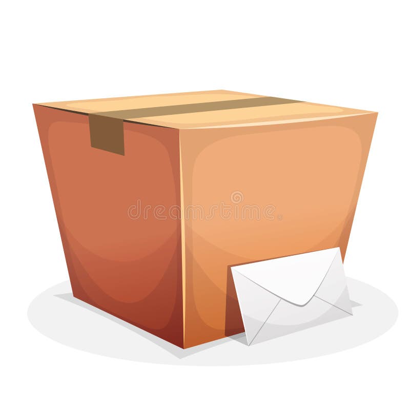Cartoon Cardboard Box Set stock vector. Illustration of shopping - 33576824