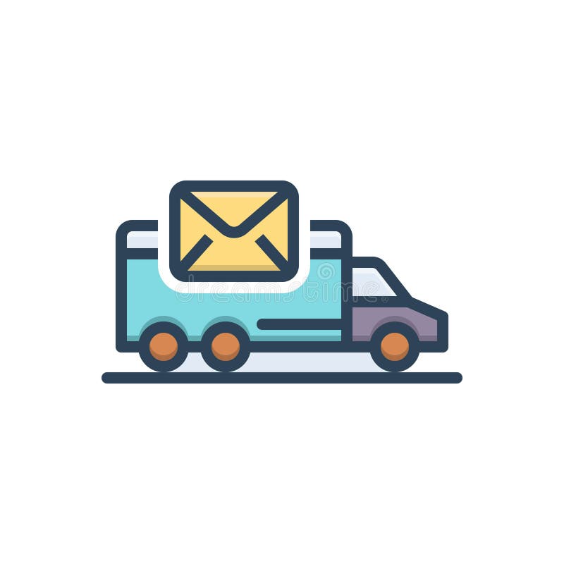Color Illustration Icon for Mail Delivery, Mail and Carrier Stock ...