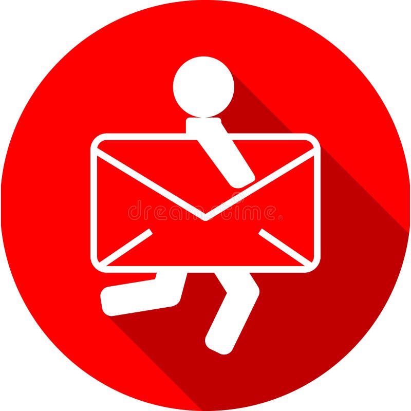 Mail Delivery Icon. Envelope and Person Stock Vector - Illustration of ...