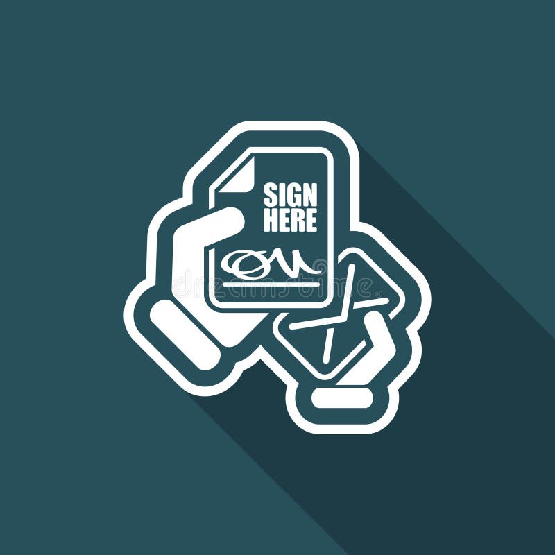 Document signed icon stock vector. Illustration of examining - 117818532