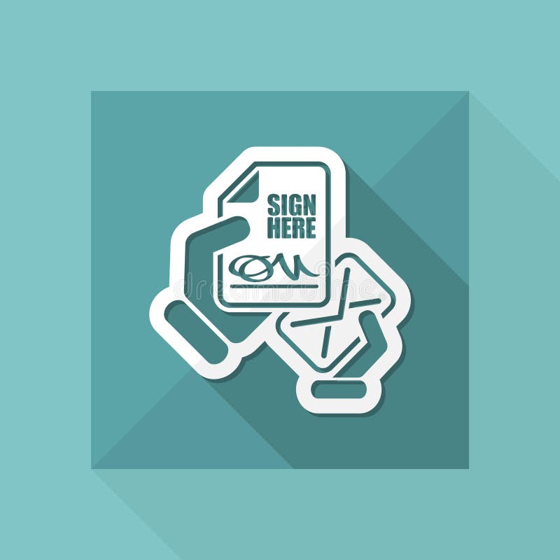 Document signed icon stock vector. Illustration of examining - 117818532