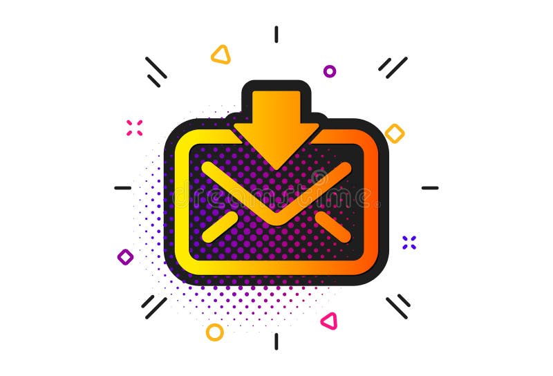 Mail Download Line Icon. Incoming Messages Correspondence Sign. Vector ...