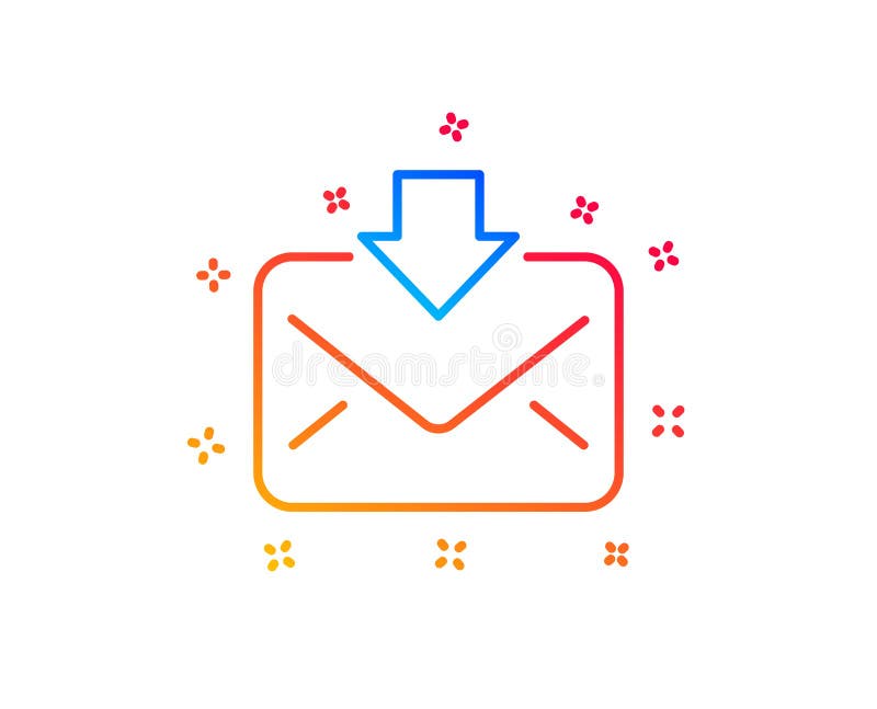 Mail Download Line Icon. Incoming Messages Correspondence Sign. Vector ...