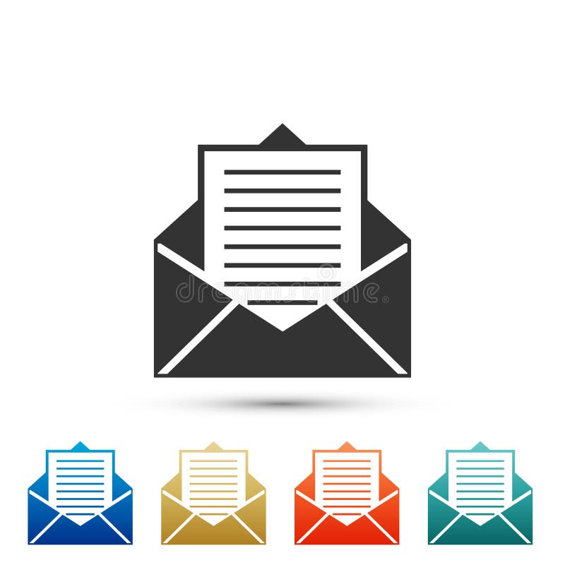 Mail and E-mail Icon Isolated on White Background. Envelope Symbol E ...