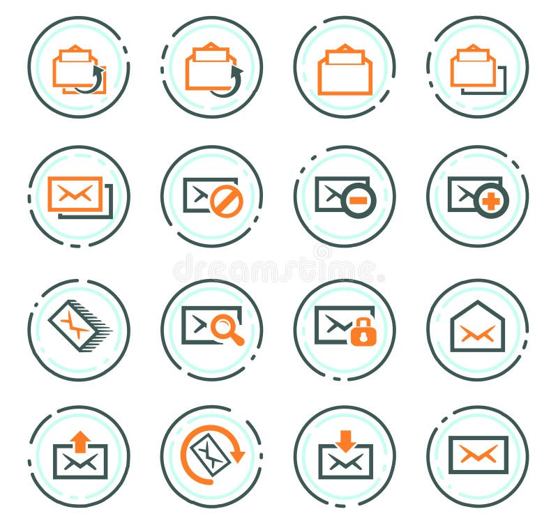 Mail icon set stock vector. Illustration of basket, business - 155346296
