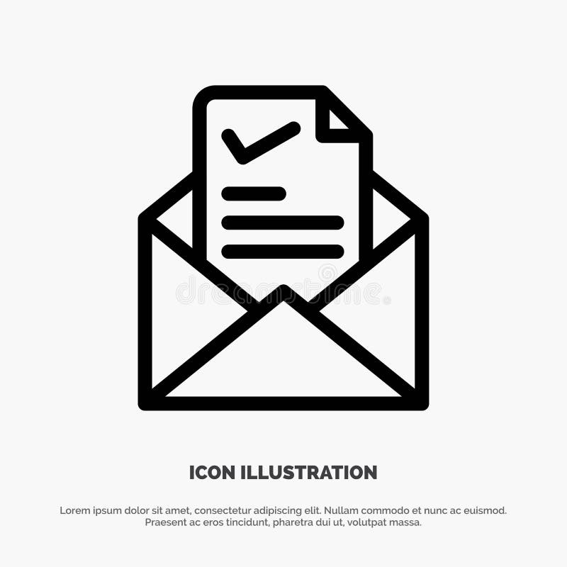 Mail, Email, Job, Tick, Good Line Icon Vector Stock Vector ...