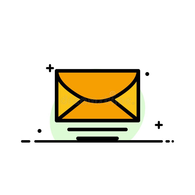 Mail, Email, Message, Global Business Flat Line Filled Icon Vector ...
