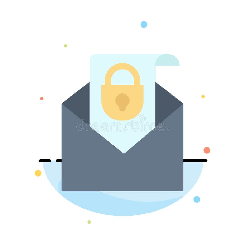 Mail, Email, Message, Security Abstract Flat Color Icon Template Stock ...