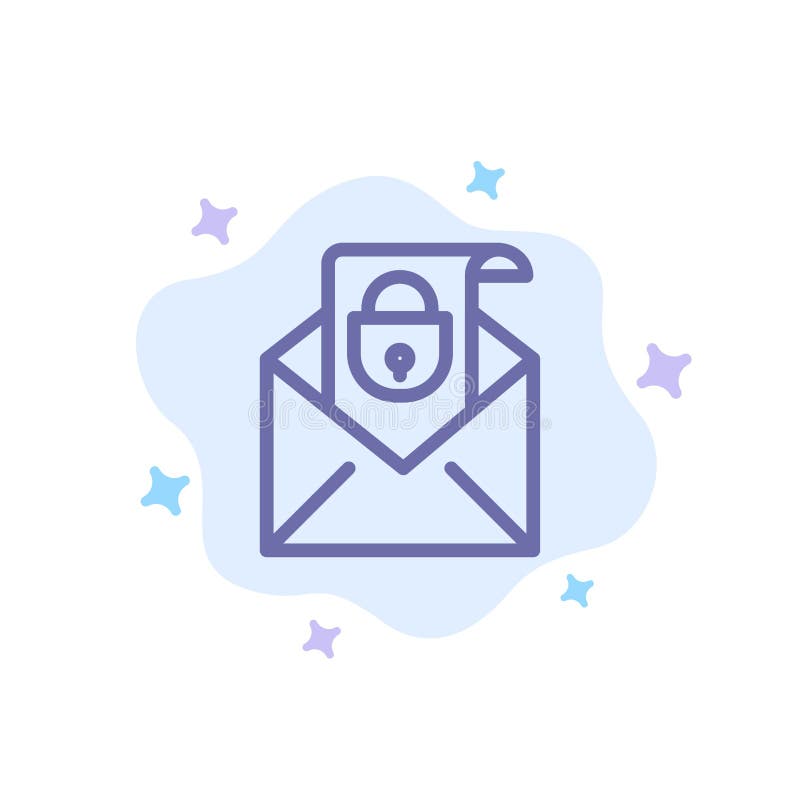 Mail, Email, Message, Security Blue Icon on Abstract Cloud Background ...
