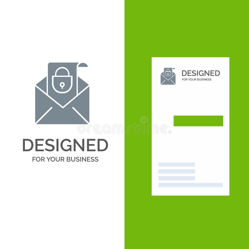 Mail, Email, Message, Security Grey Logo Design and Business Card ...